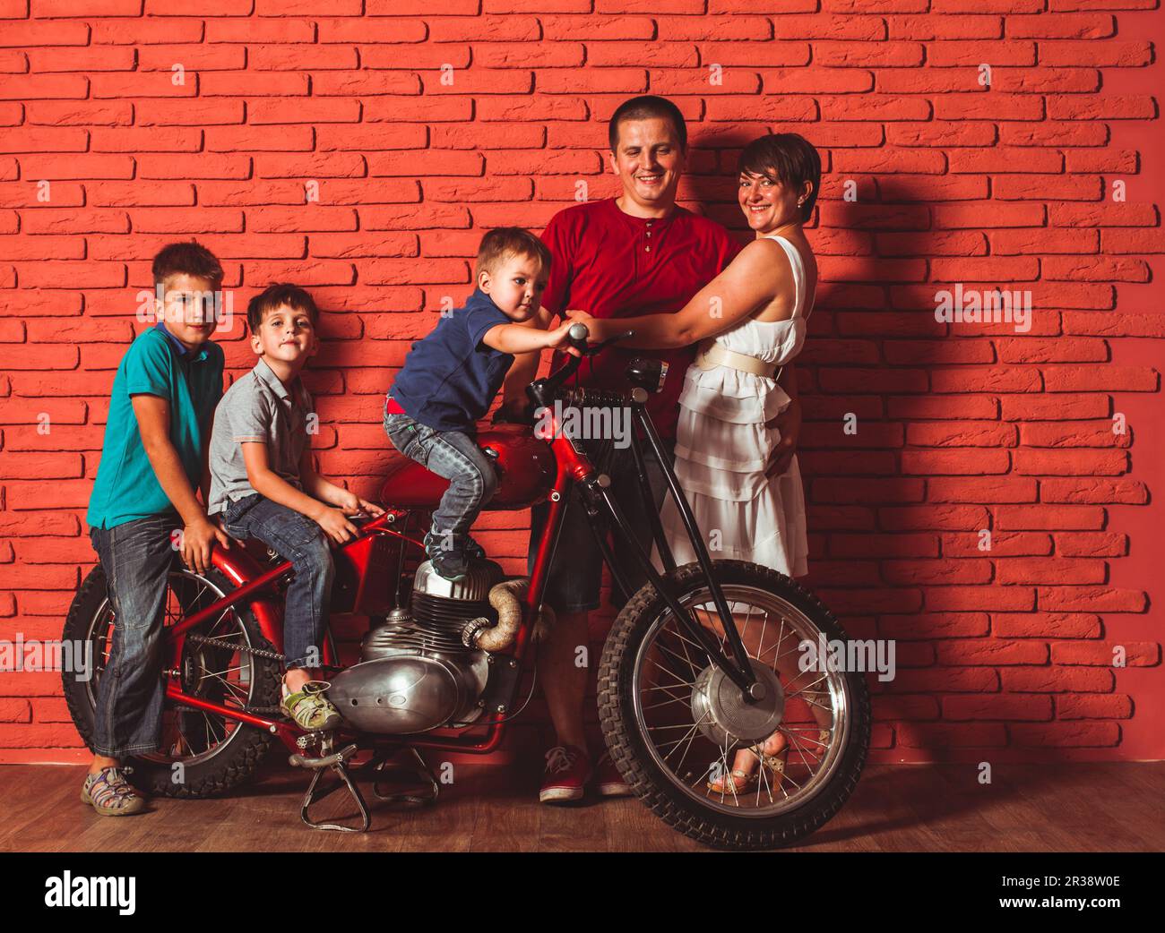 The concept of family travel on a motorcycle Stock Photo - Alamy