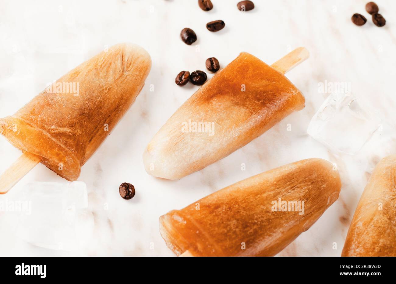 Coffee Popsicles, Refreshing Ice Lollies with Coffee Beans and Ice on ...