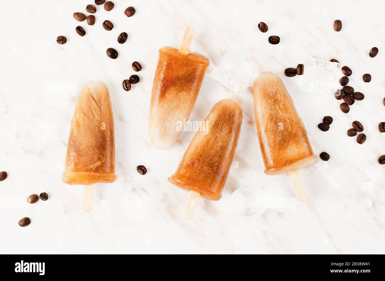 Coffee Popsicles, Refreshing Ice Lollies with Coffee Beans and Ice on ...