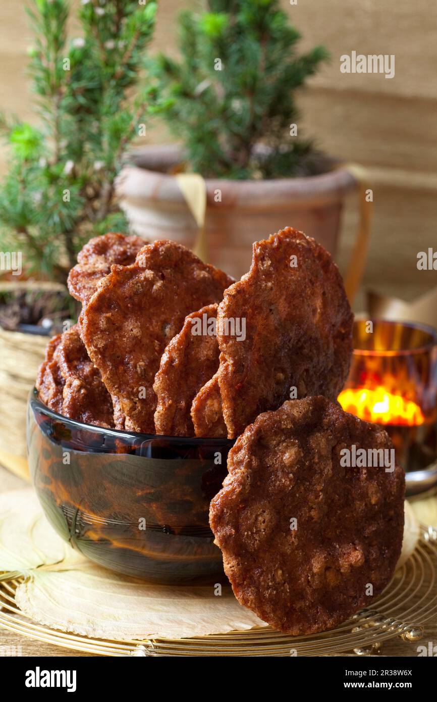 Crunchy almond biscuits Stock Photo - Alamy