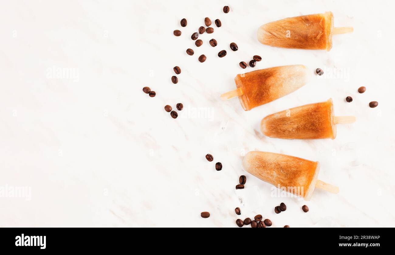 Coffee Popsicles, Refreshing Ice Lollies with Coffee Beans and Ice on ...