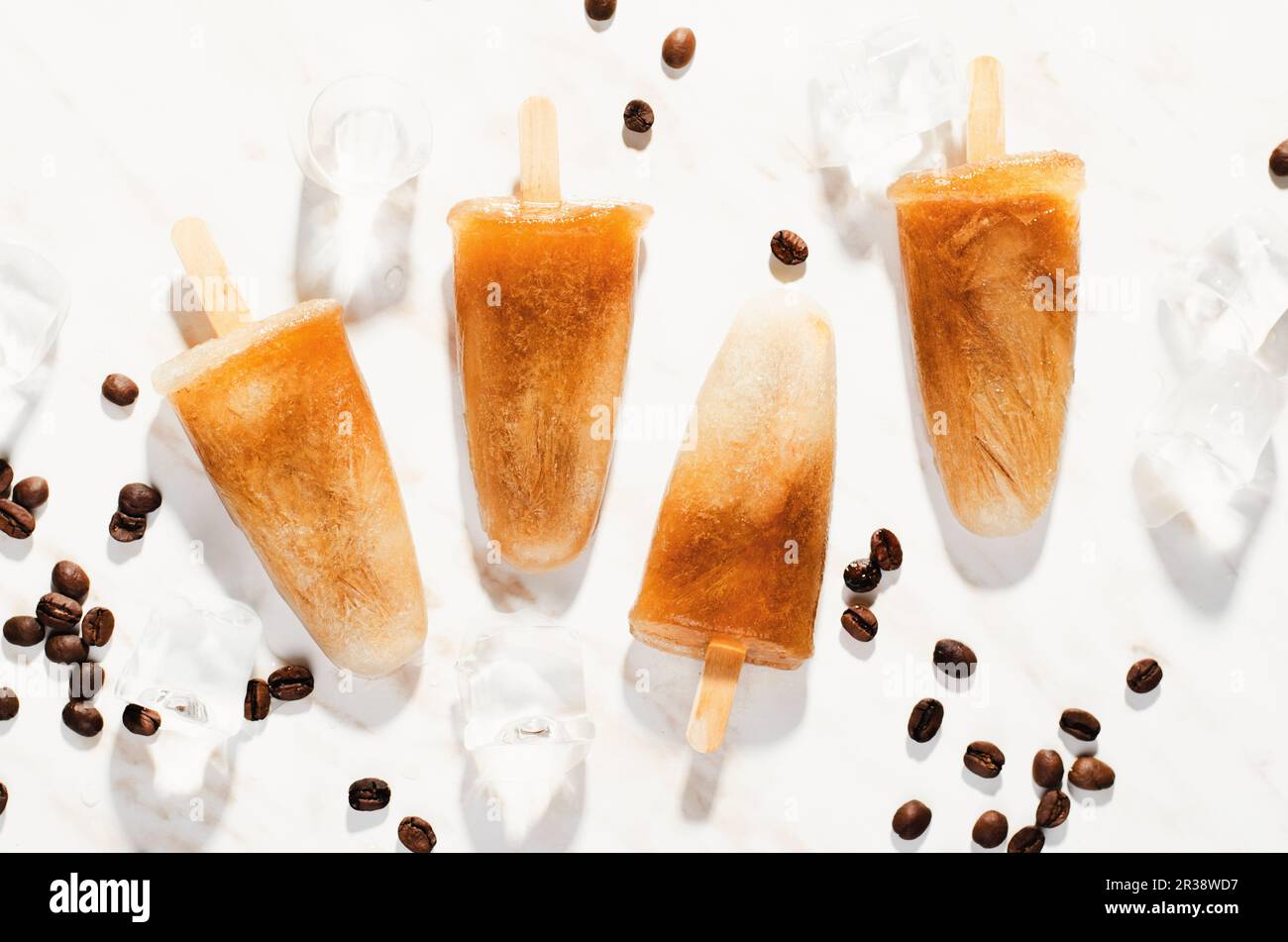Coffee Popsicles, Refreshing Ice Lollies with Coffee Beans and Ice on ...