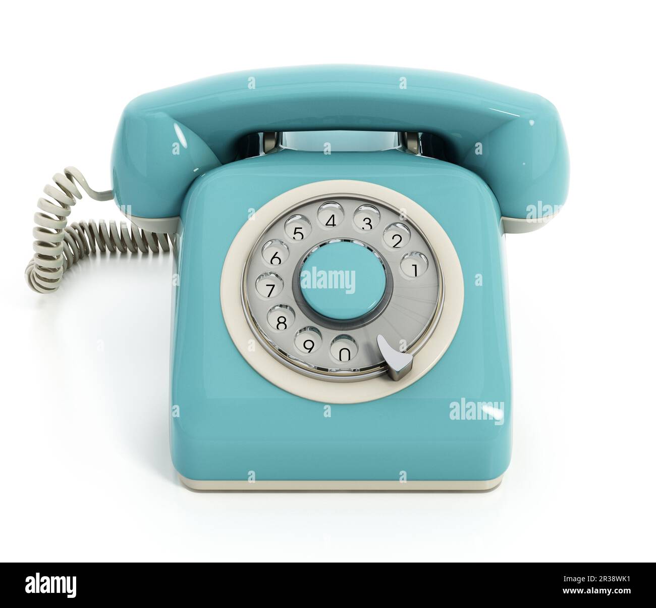 Retro rotary phone isolated on white background. 3D illustration Stock ...