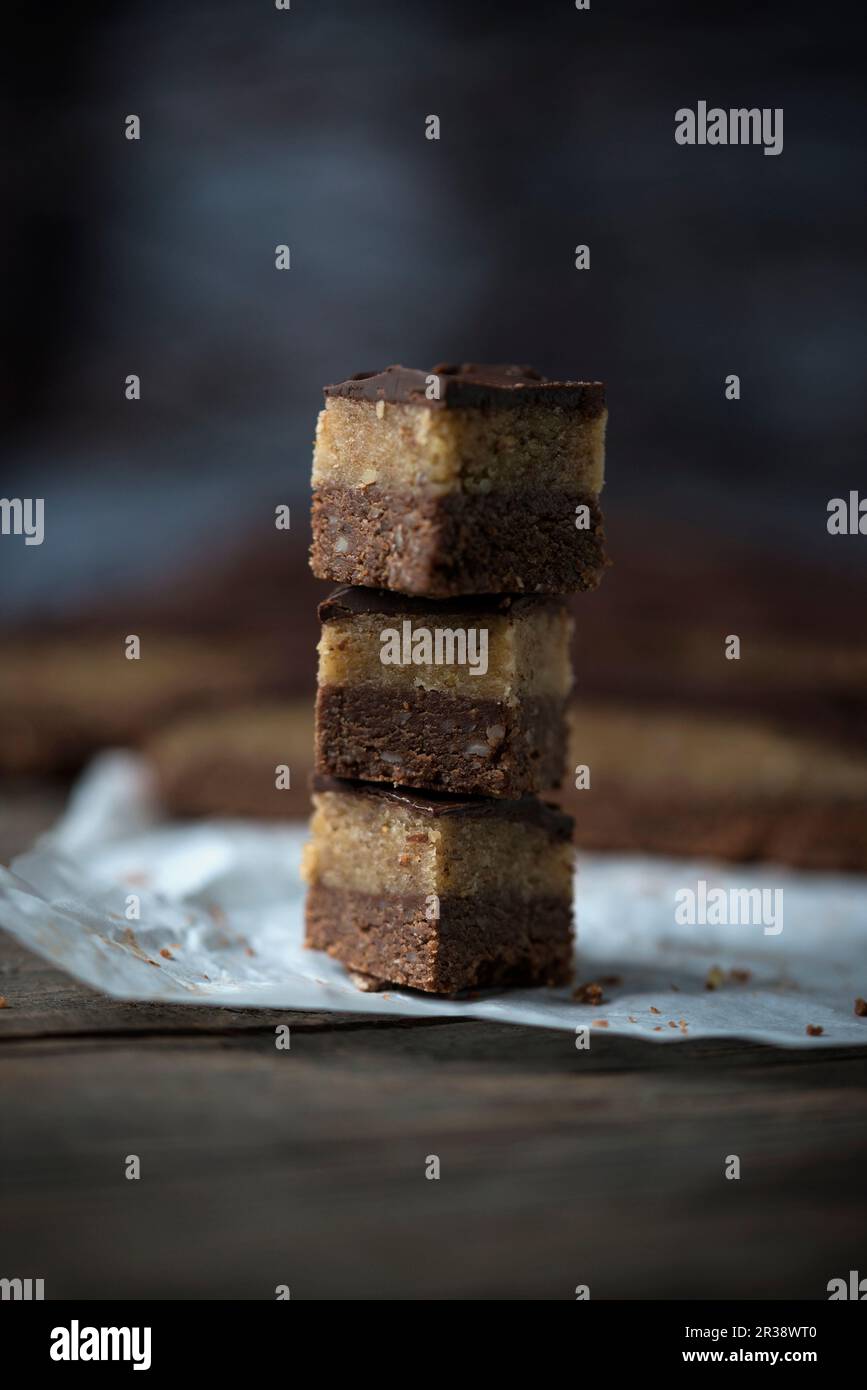 Vegan bajadera (nougat and almond confectionery, Croatia Stock Photo ...