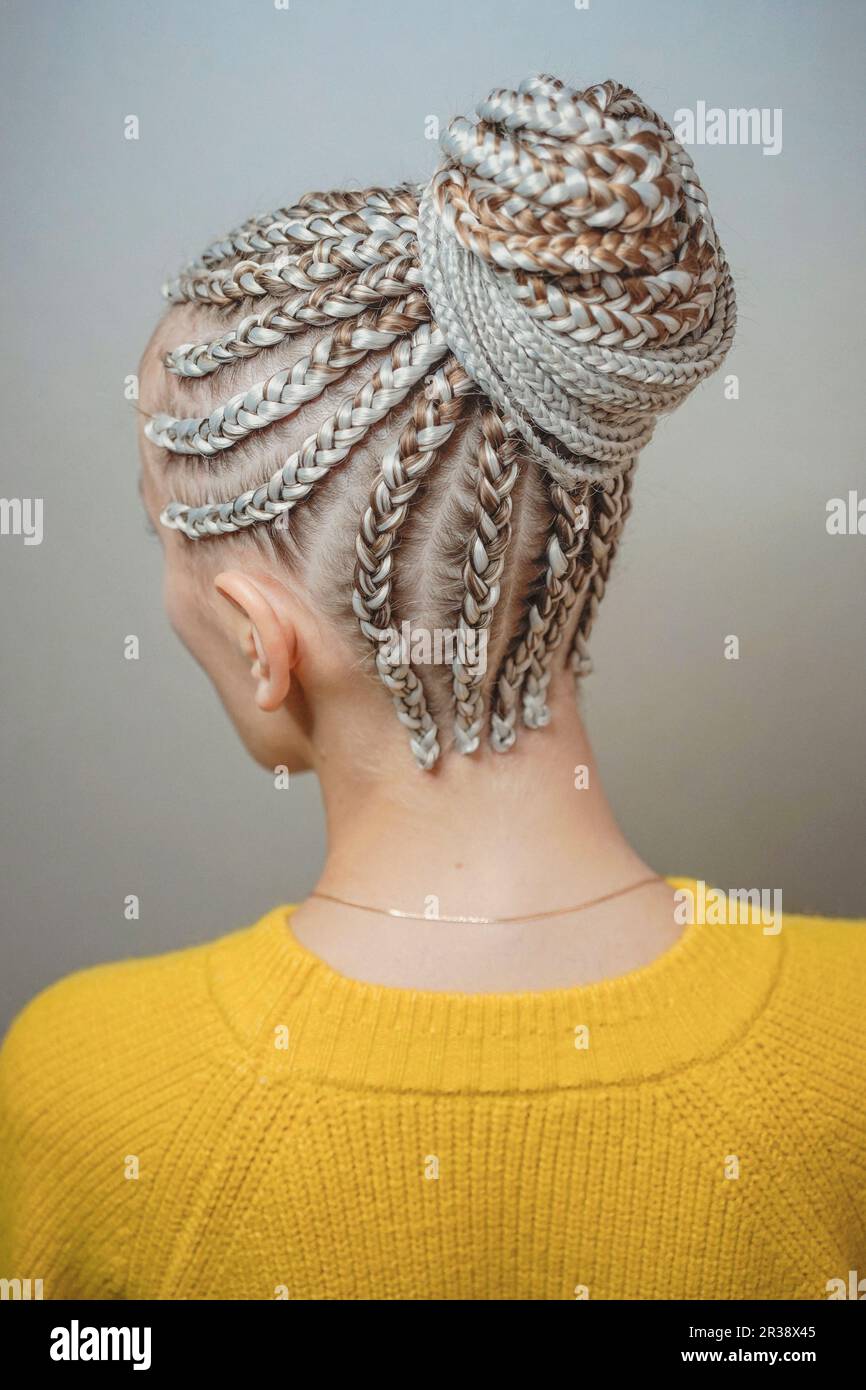Braids with interlacing kanekalon Stock Photo - Alamy