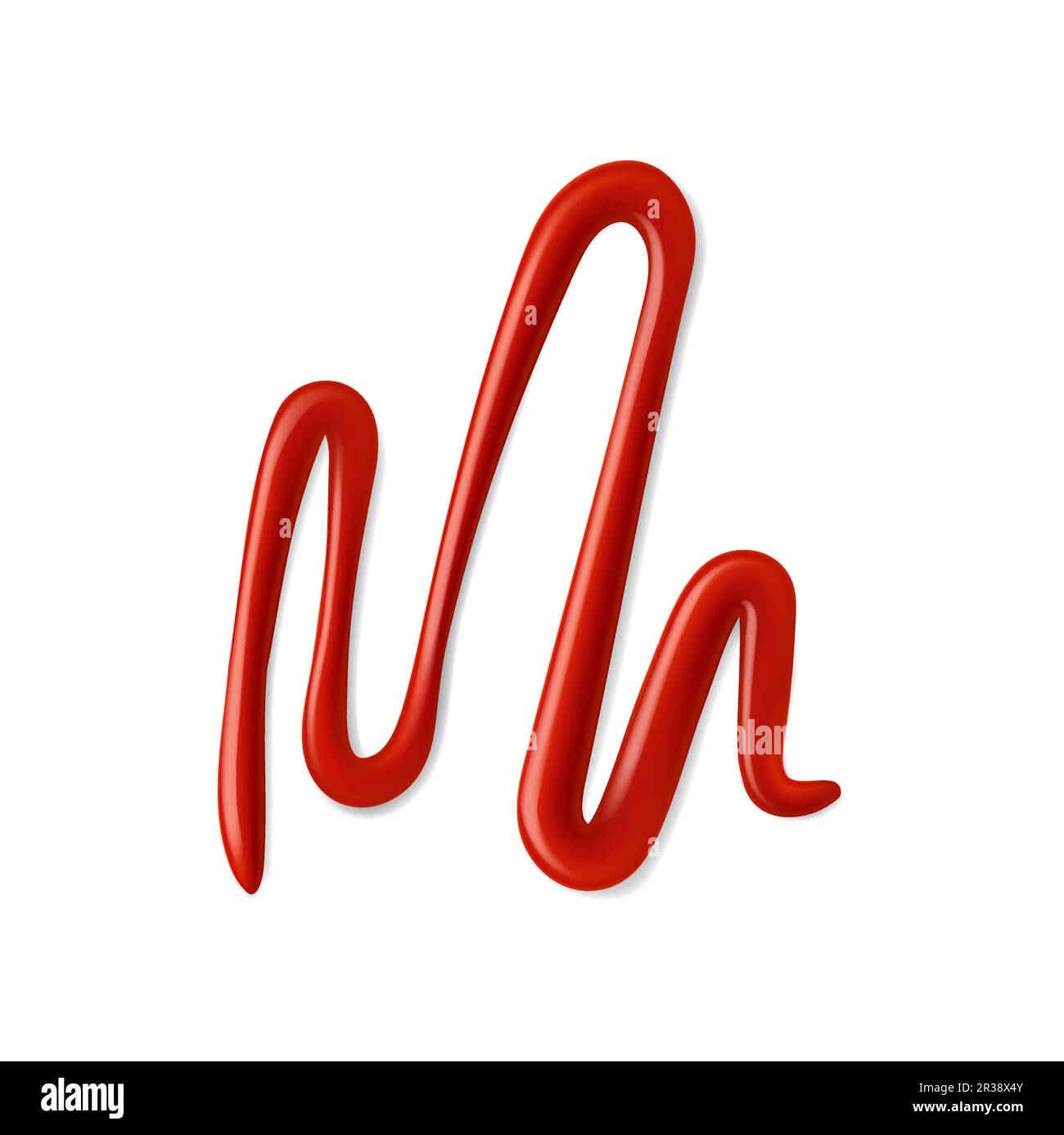 Isolated 3d ketchup sauce stain on white background. Red tomato drop ...