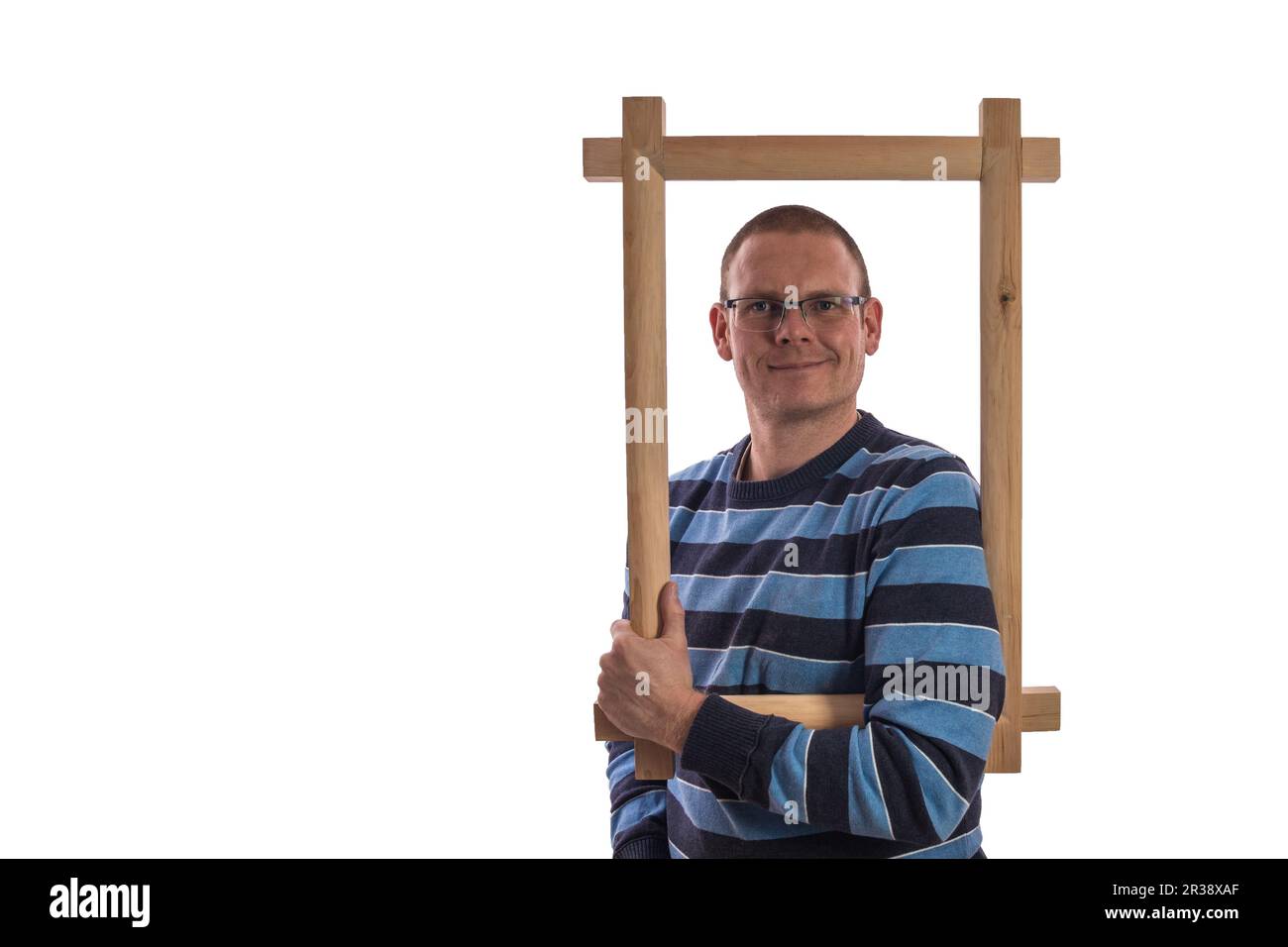 Man with frame Stock Photo - Alamy