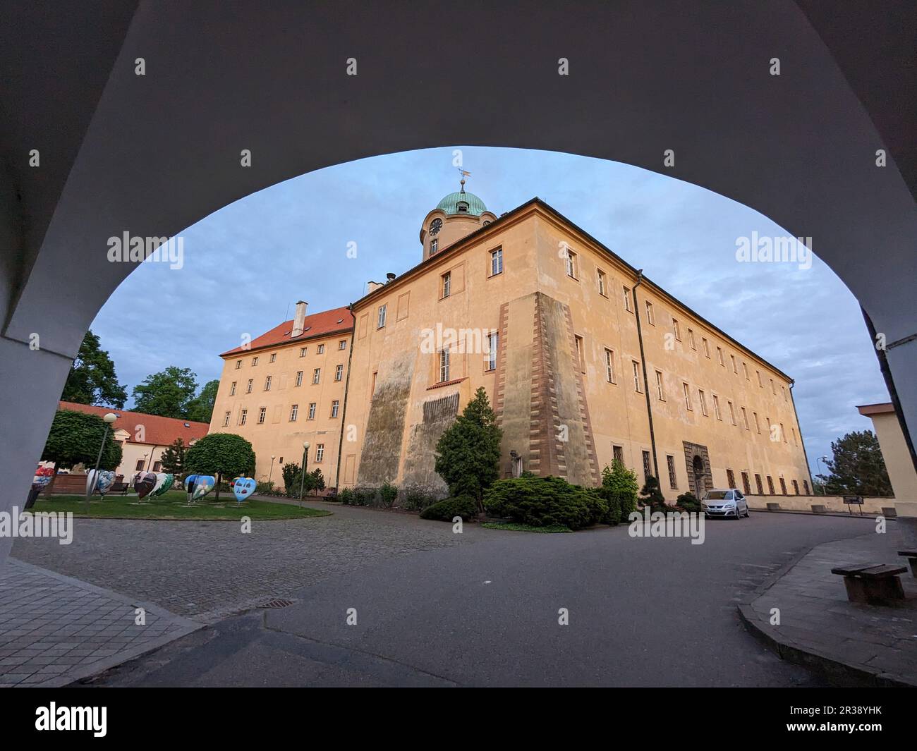 Podebrady historical city and Castle at Labe river,Chateau Podebrady ...