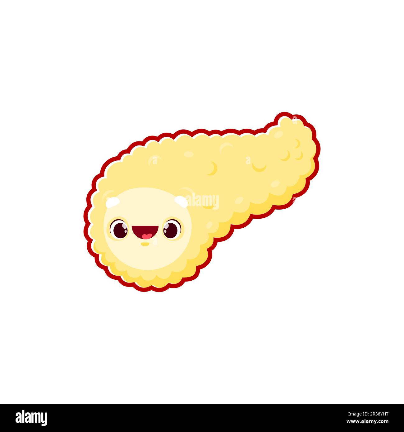 Cartoon pancreas human body organ character, part of digestive and ...