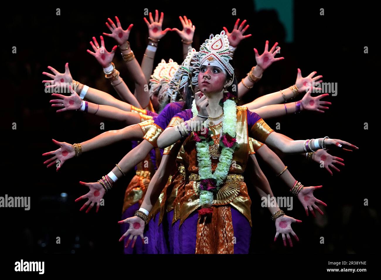 Dancers perform ahead of Indian Prime Minister Narendra Modi's arrival ...