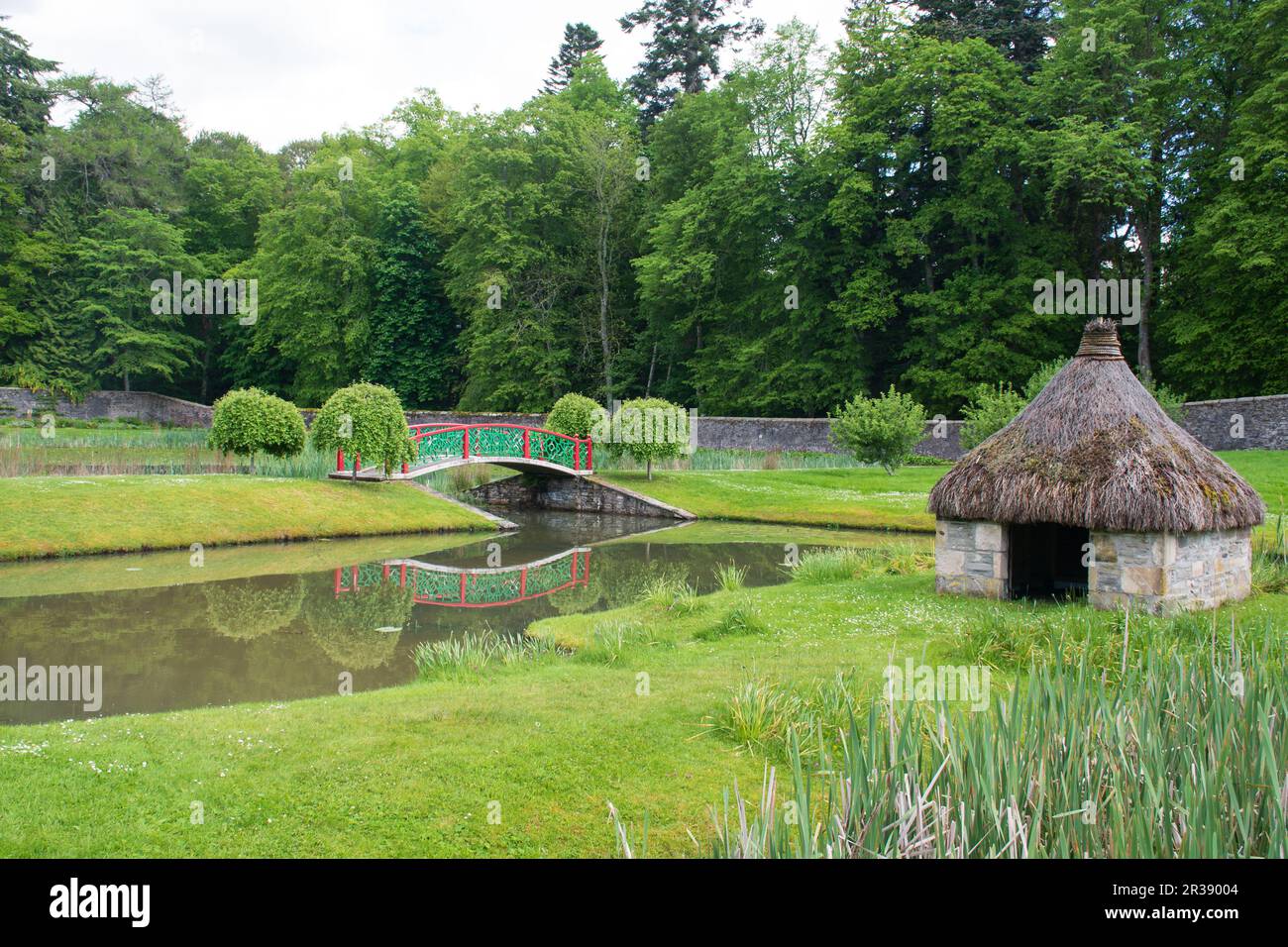 Traditional Garden with Japanese style bridge Stock Photo - Alamy