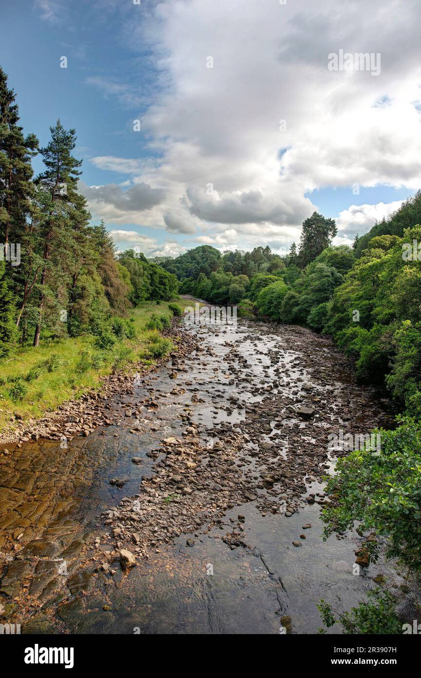 The River Allen at Staward Gorge near Bardon Mill, Northumberland Stock ...