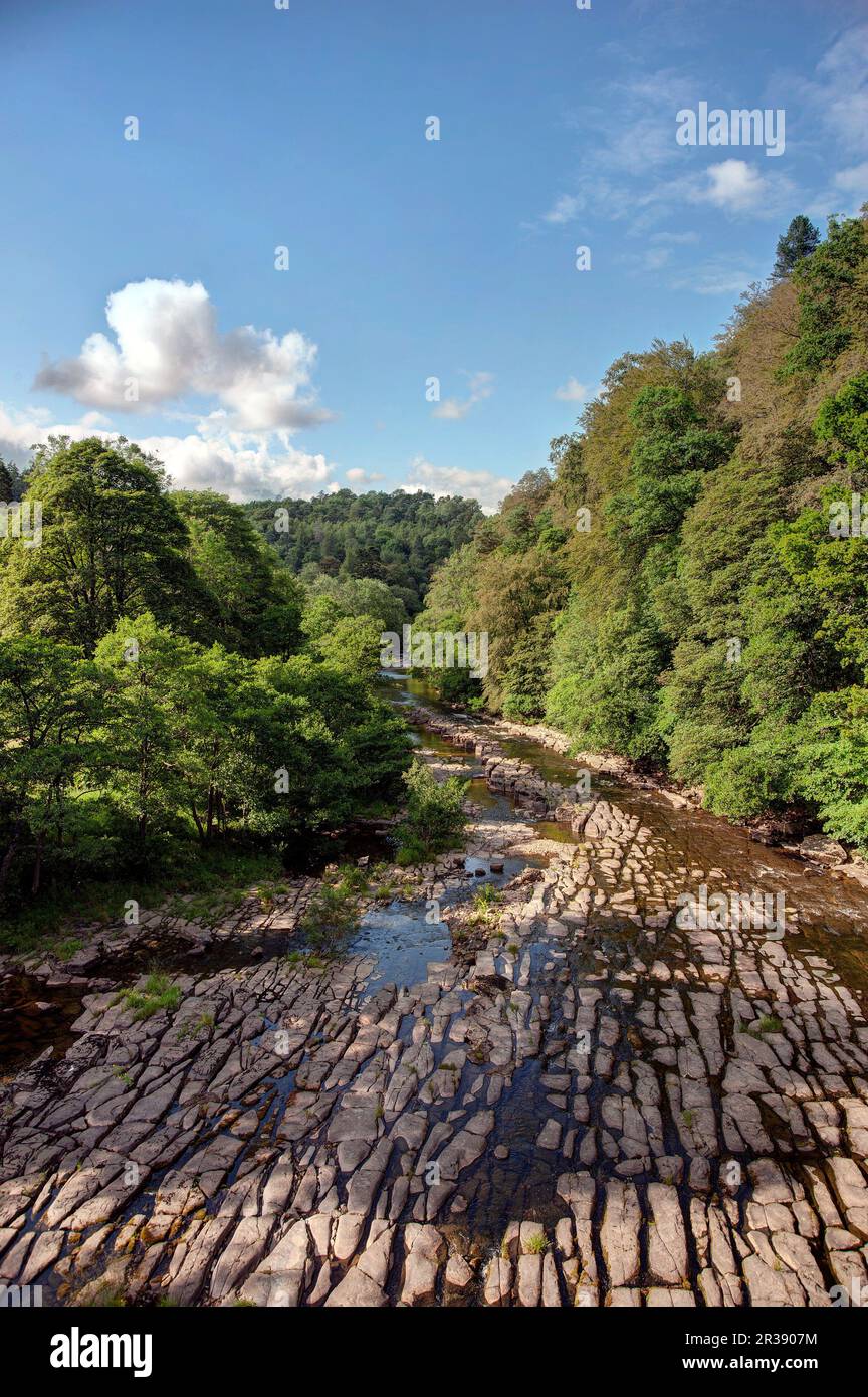 The River Allen at Staward Gorge near Bardon Mill, Northumberland Stock ...