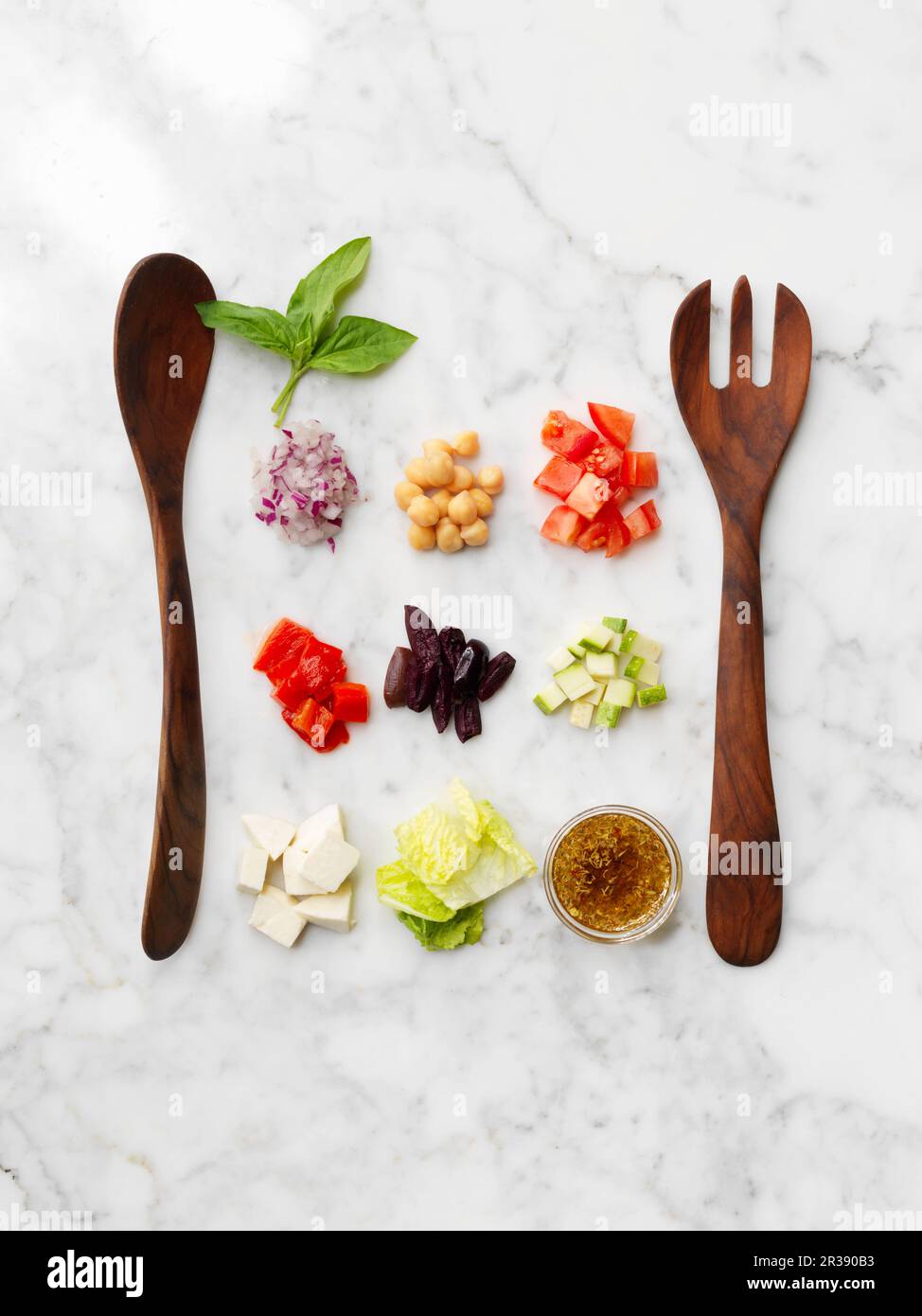 Chopped salad ingredients Stock Photo - Alamy