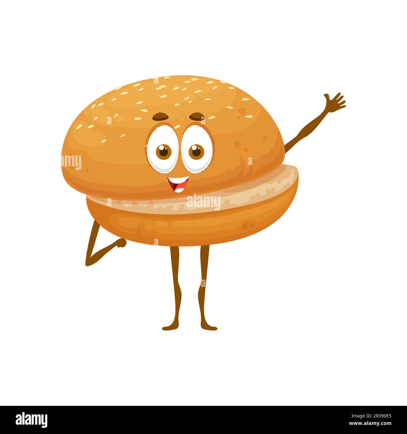 Cartoon burger bun character or bakery bread, vector funny food with ...