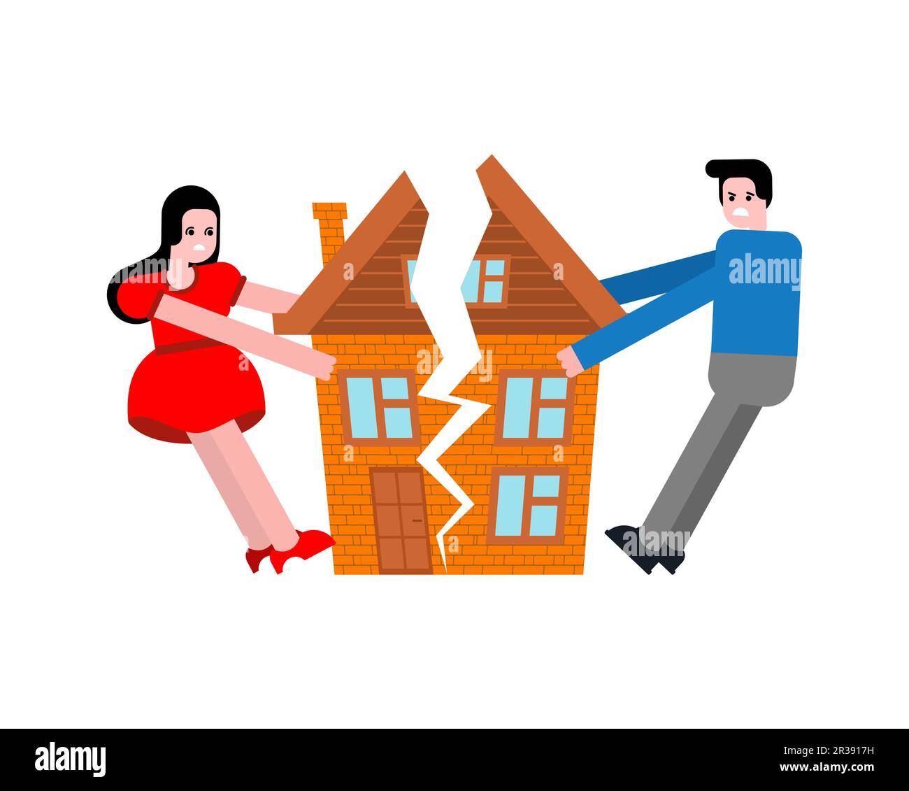 Couple Share House After Divorce Man And Woman Is Pulling House In