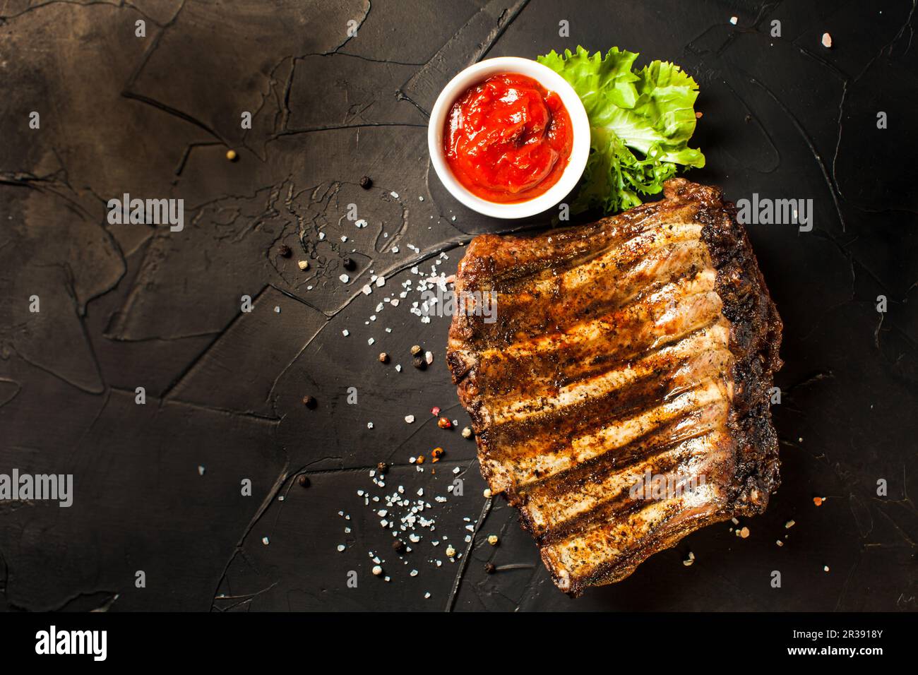 Barbecue ribs top view hi-res stock photography and images - Alamy