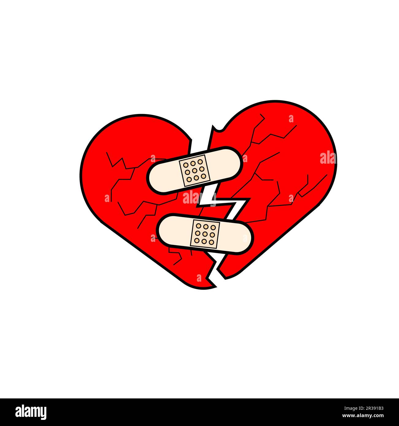 Patch on broken heart Stock Vector Images - Alamy