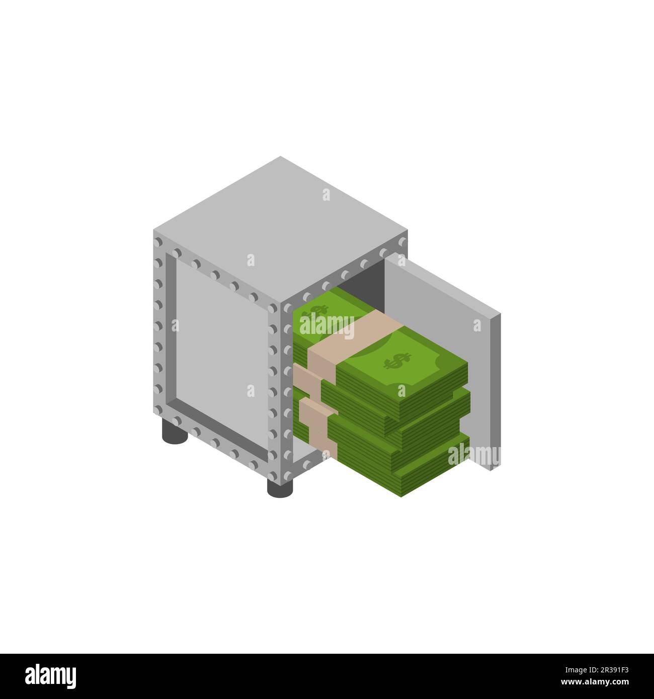 Money in bank vault. Concept to protect savings Stock Vector Image ...