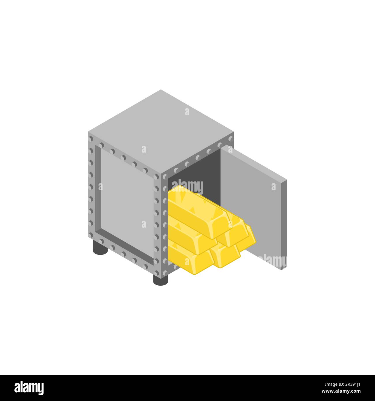 Gold in bank vault. Concept to protect savings Stock Vector Image & Art - Alamy