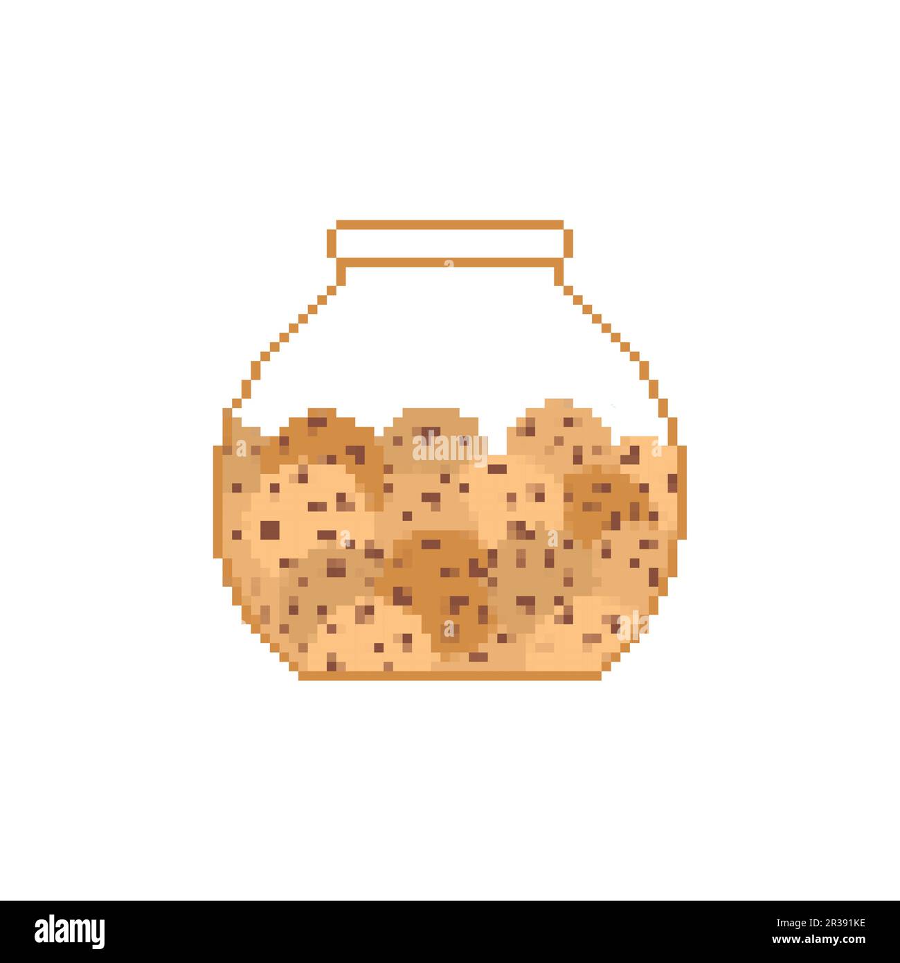 Cookies in jar pixel art. 8 bit food pixelated Vector illustration ...