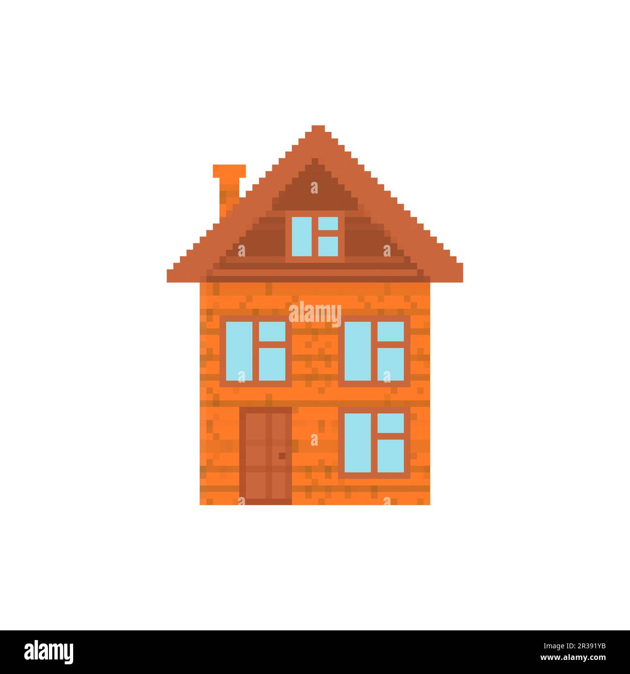 House pixel art isolated. 8 bit House Vector illustration Stock Vector ...