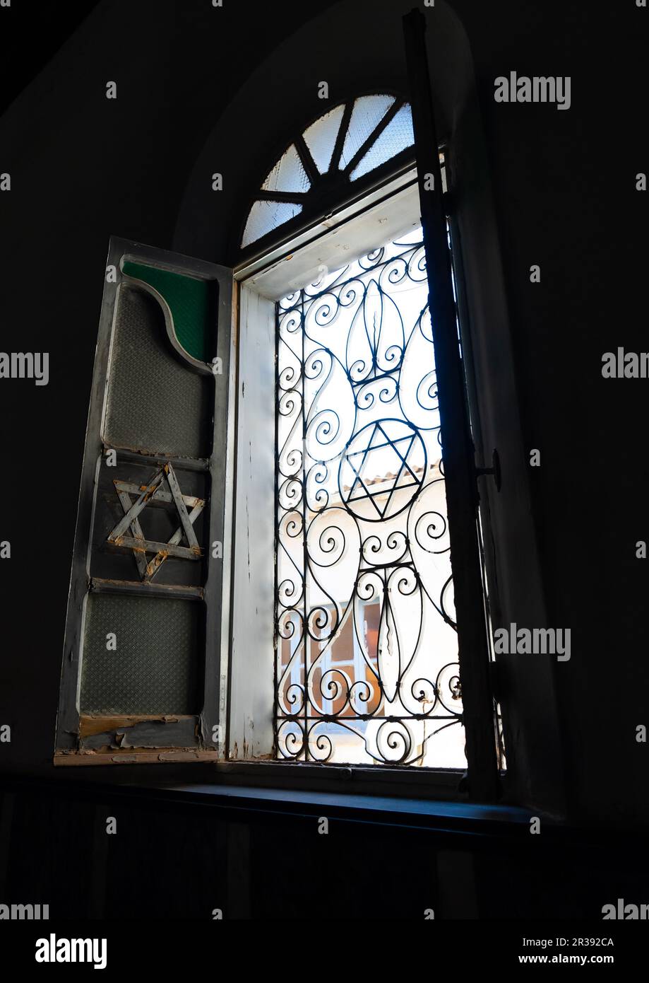 Asmara Synagogue window with star of David, Central Region, Asmara ...