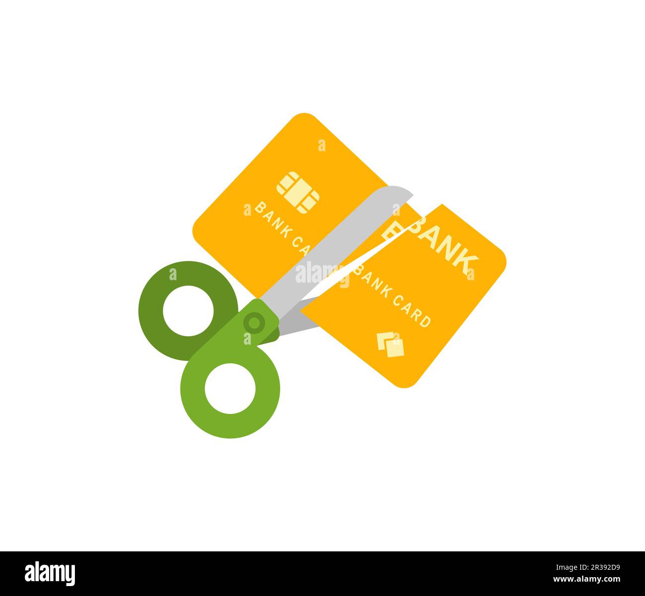 Scissors cut bank card isolated. Vector illustration Stock Vector Image ...