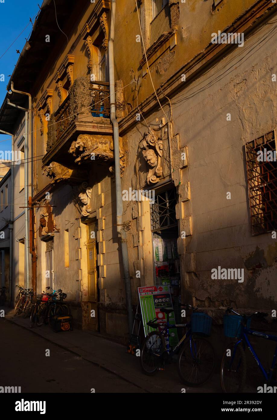 Old colonial italian house in the sunset, Central Region, Asmara ...