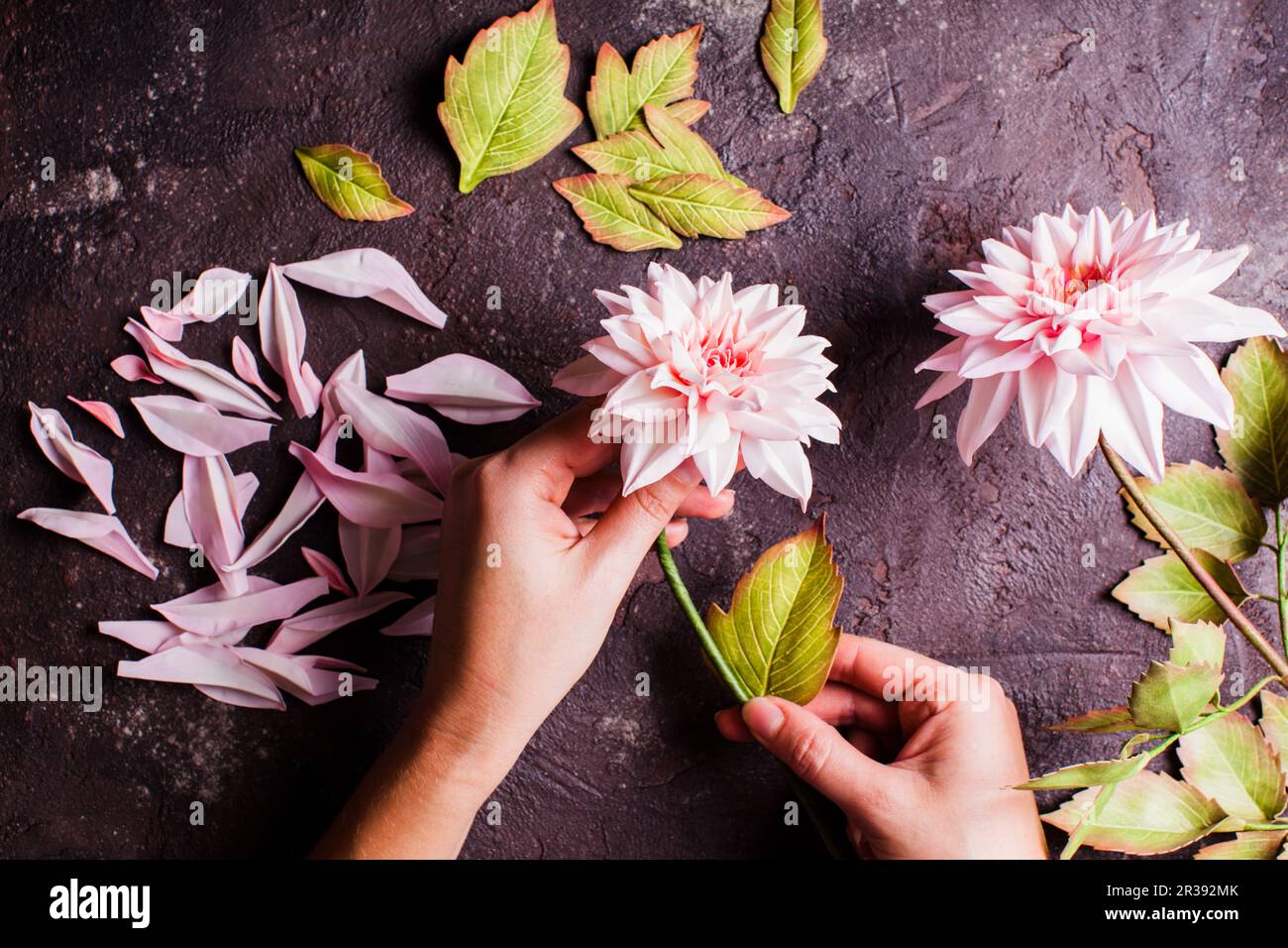 DIY making realistic flowers from foam material Stock Photo - Alamy