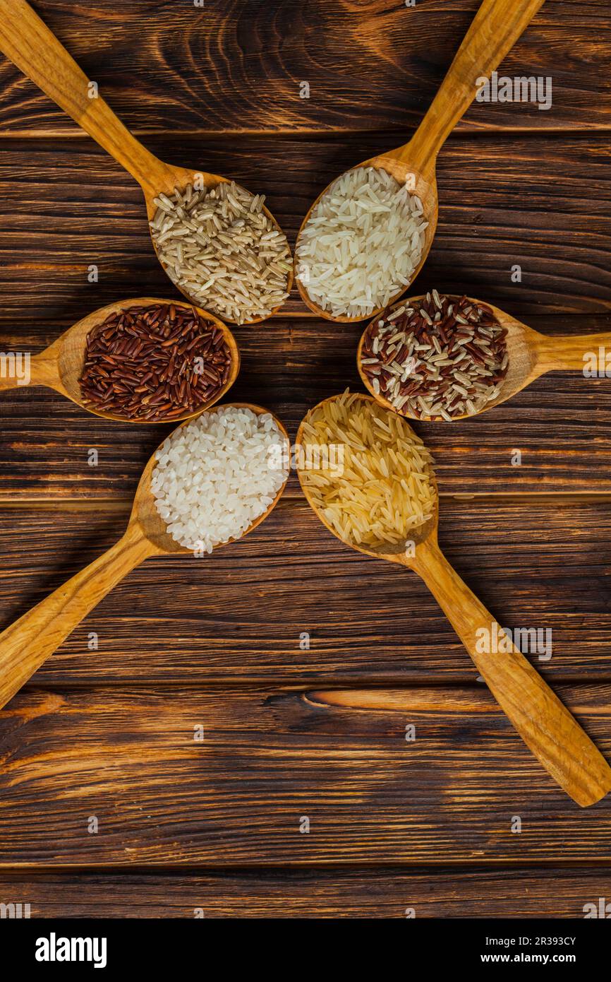 Collection various rice types hi-res stock photography and images - Alamy