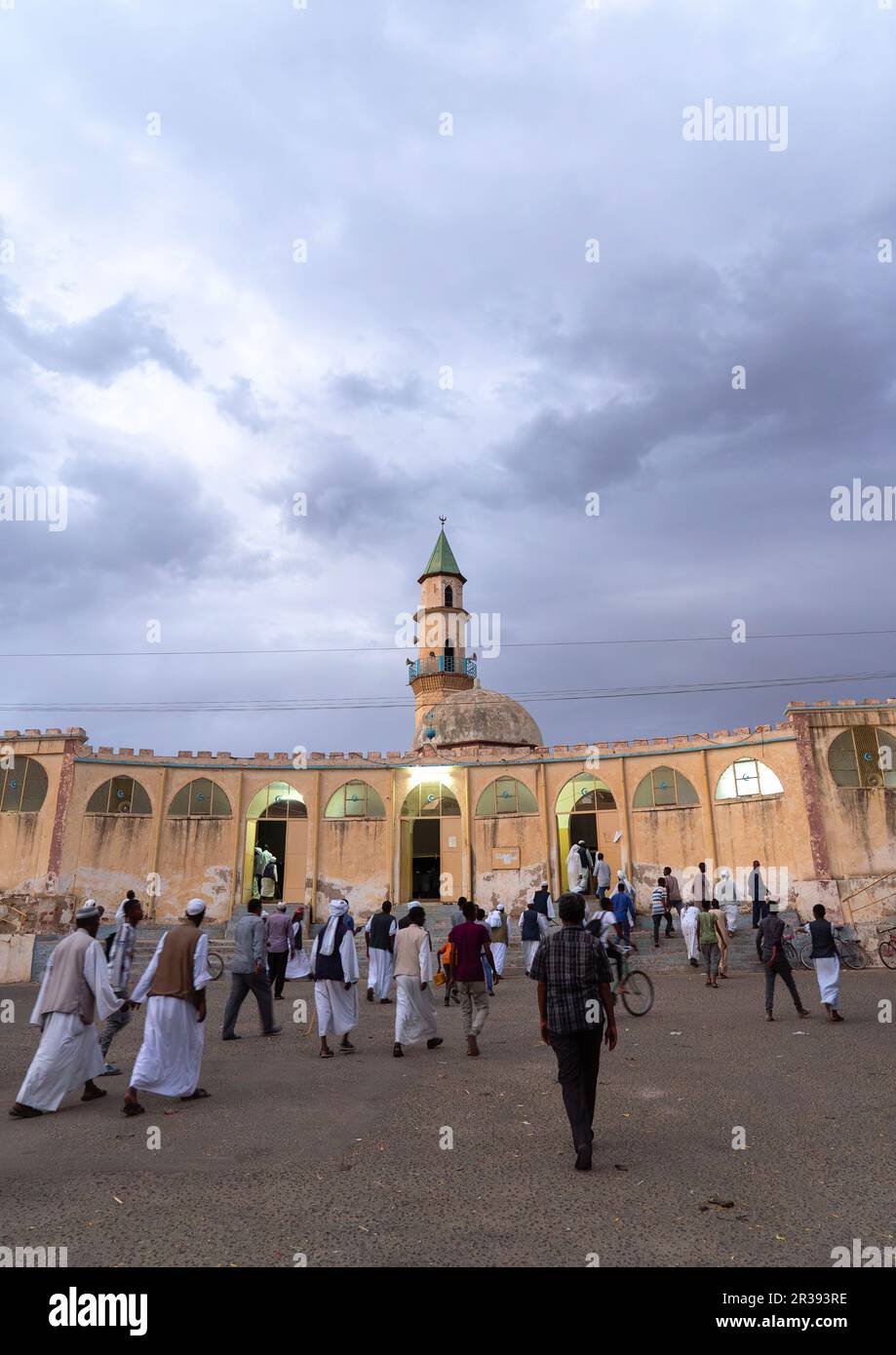 Eritrean muslim men going to the Grand mosque for friday pray, Semien ...