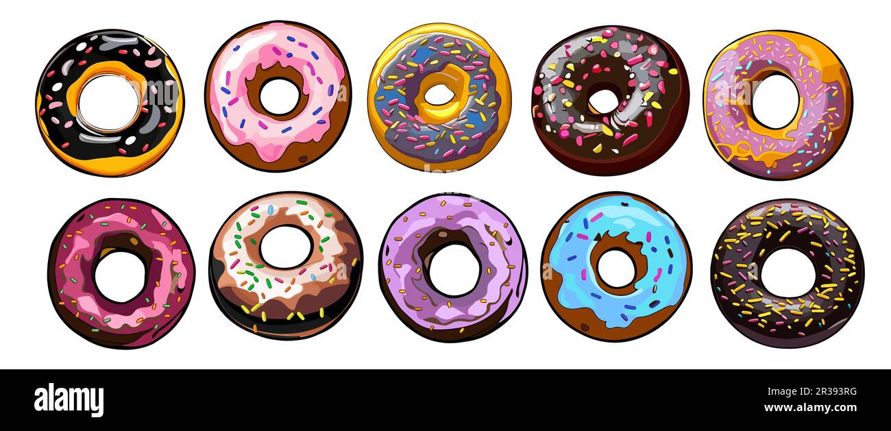 Donut vector set isolated on white background Stock Vector Image & Art ...