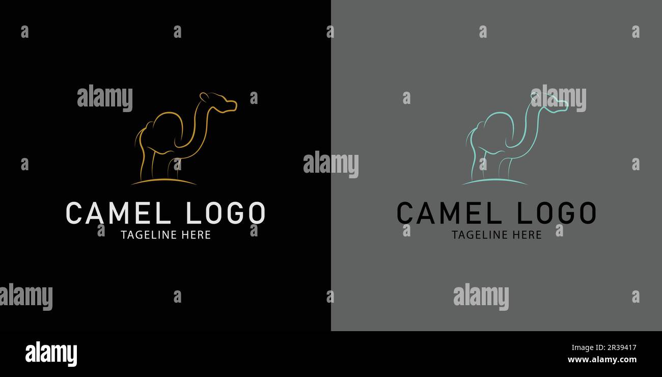 Camel logo design modern minimalist style. Monoline style design Stock ...