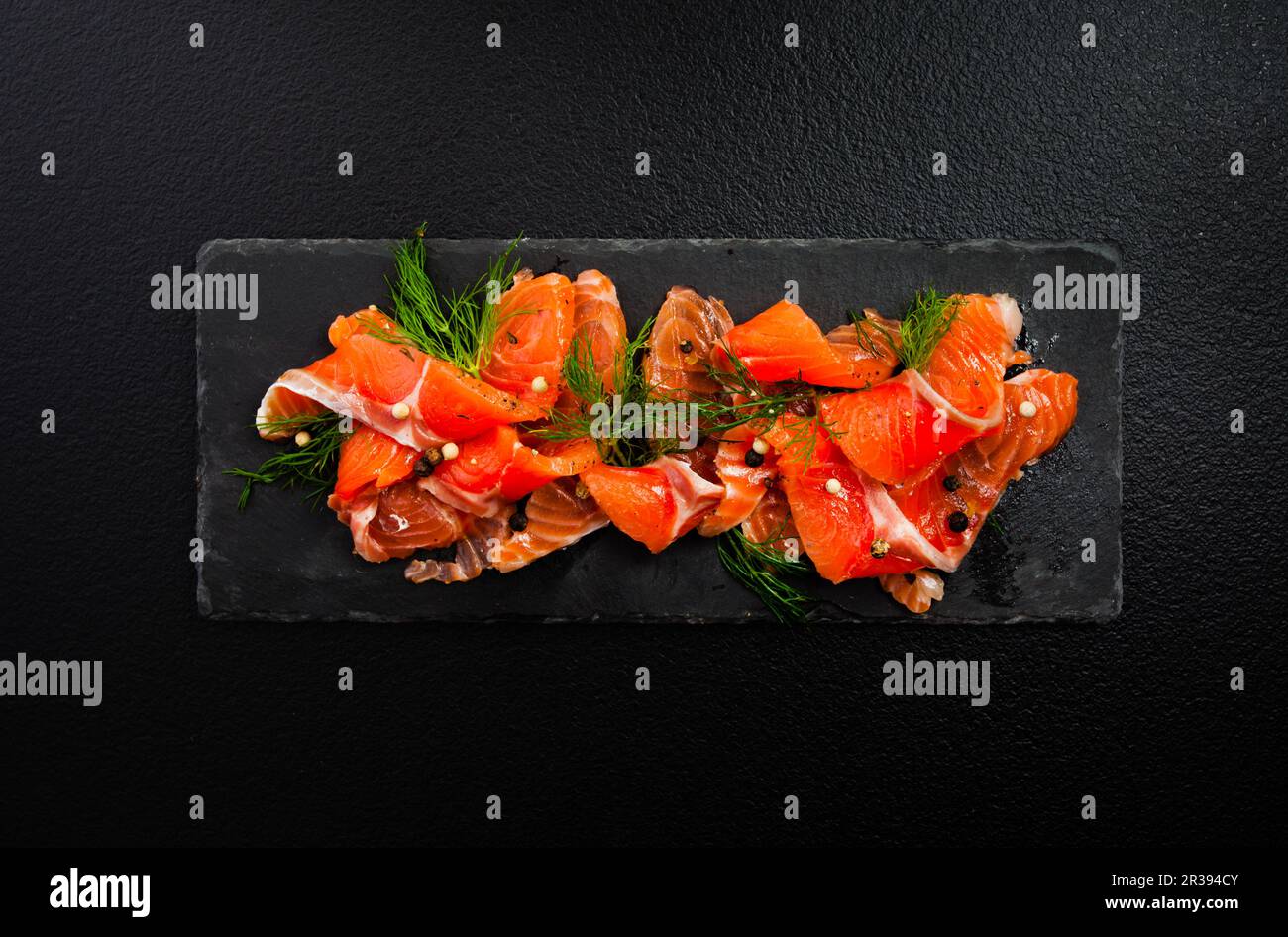 Top view of a Nordic dish Gravlax or gravlaks Stock Photo - Alamy