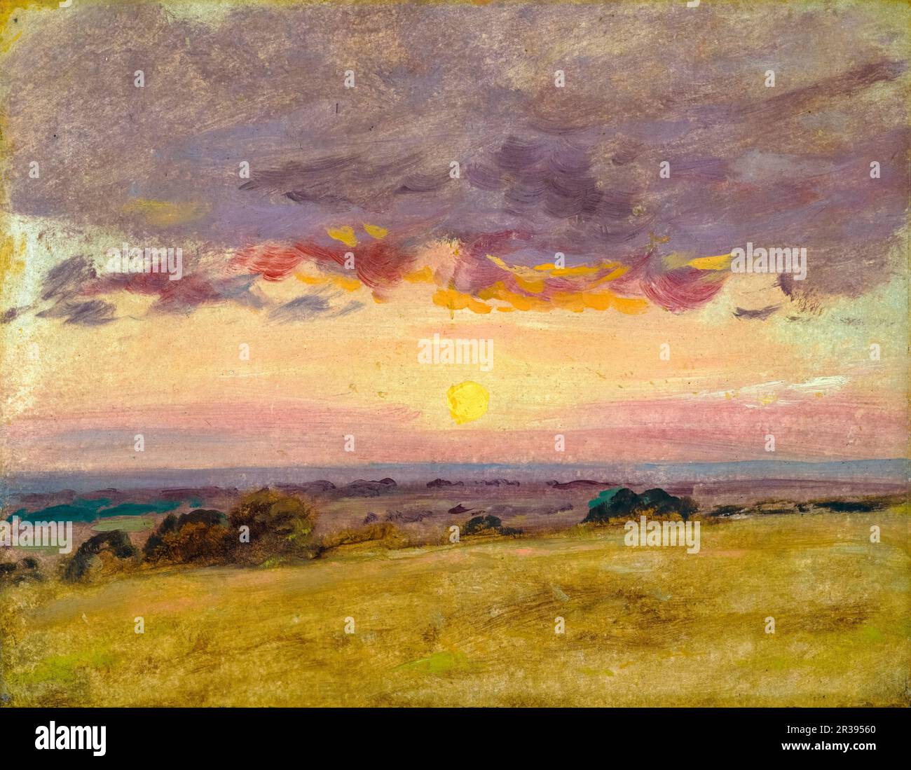 John Constable, Summer Evening With Storm Clouds, landscape painting ...