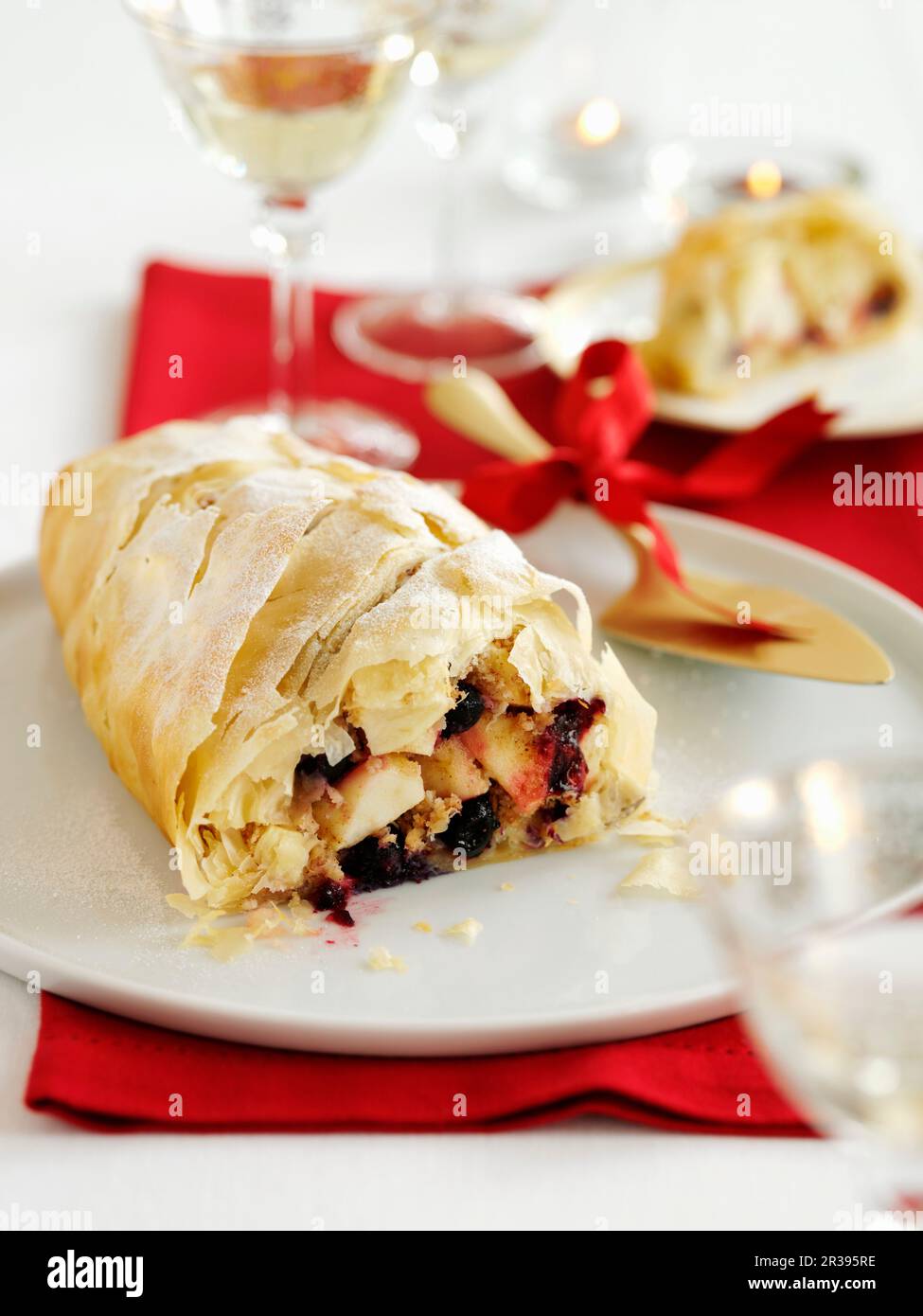 Christmas fruit strudel Stock Photo - Alamy