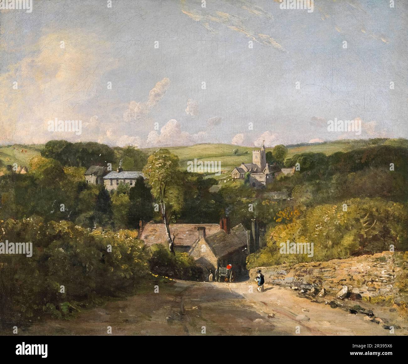 John Constable, Osmington Village, landscape painting 1816-1817 Stock ...