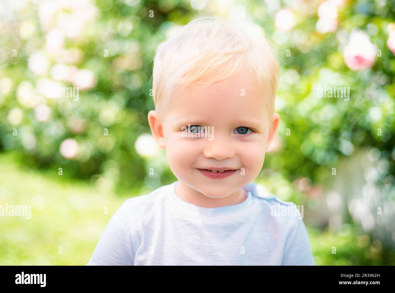 Cute smile kids face. Closeup portrait of smiling child boy on blur ...