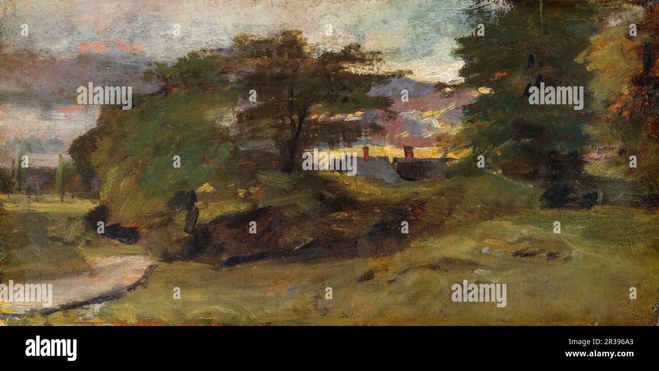 John Constable, Landscape with Cottages, painting 1809-1810 Stock Photo ...