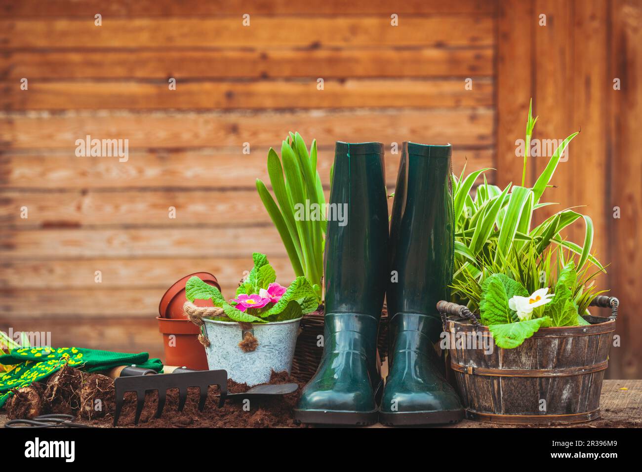 Still life on the wooden table over the barn Stock Photo - Alamy
