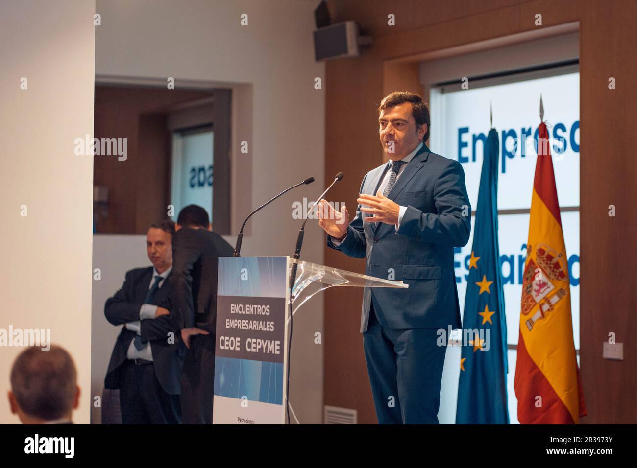 The CEO of Siemens Spain, Agustín Escobar, speaks during the ...
