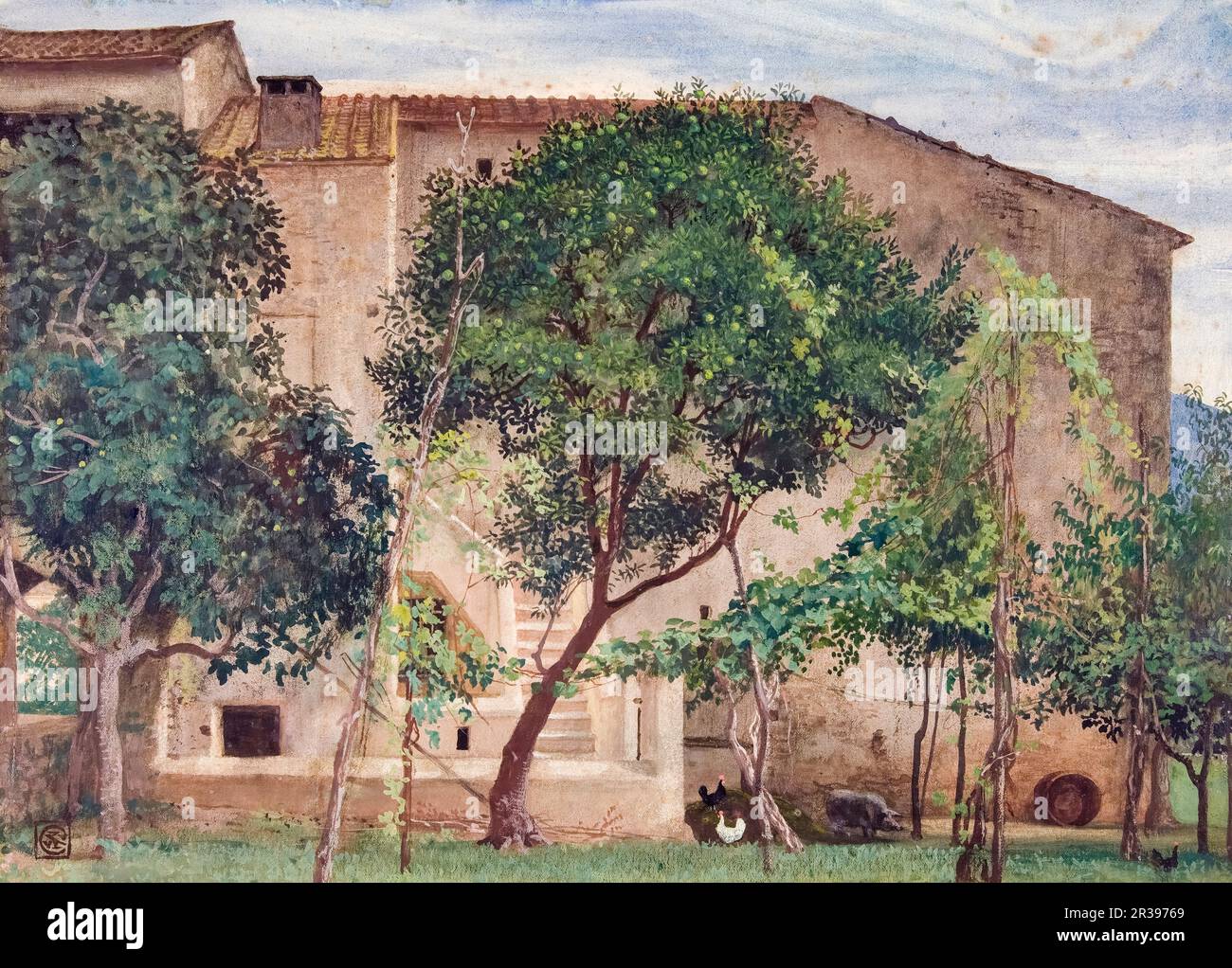 Walter Crane, Italian Farmhouse, painting 1871-1873 Stock Photo - Alamy