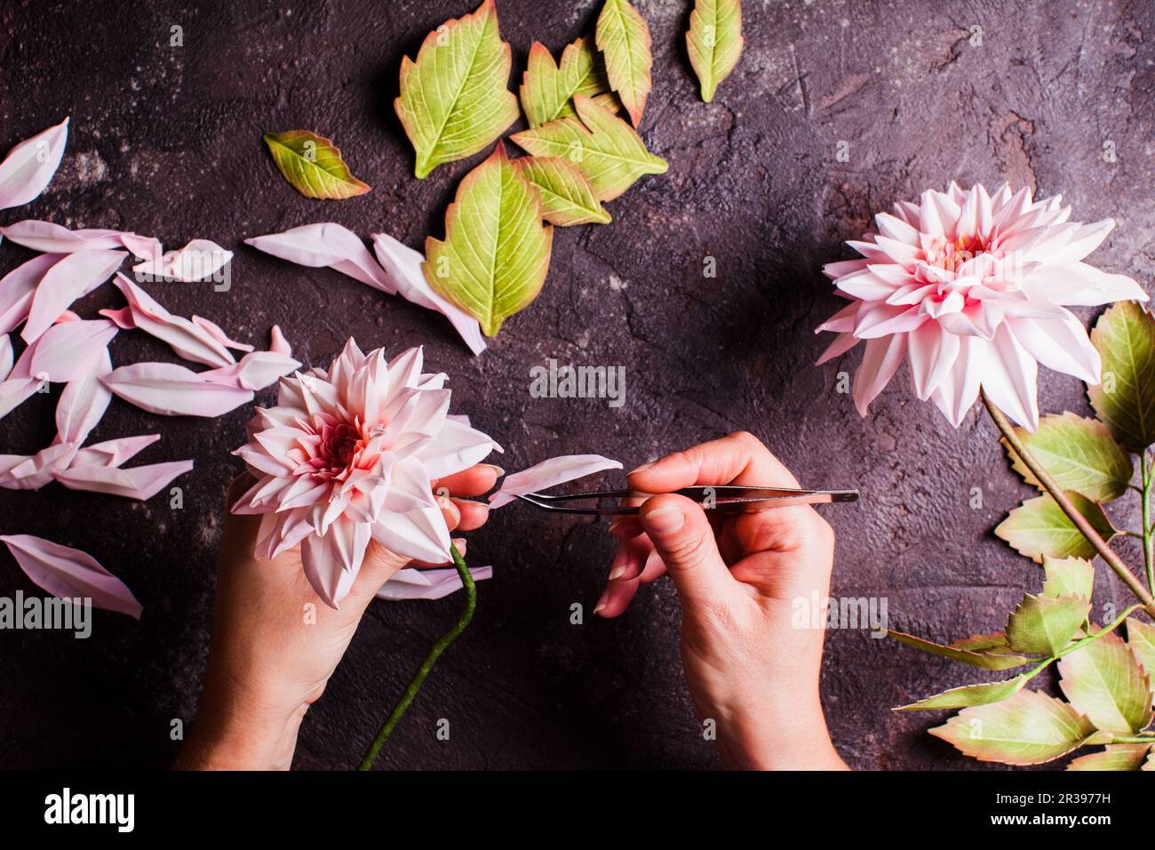 DIY making realistic flowers from foam material Stock Photo - Alamy