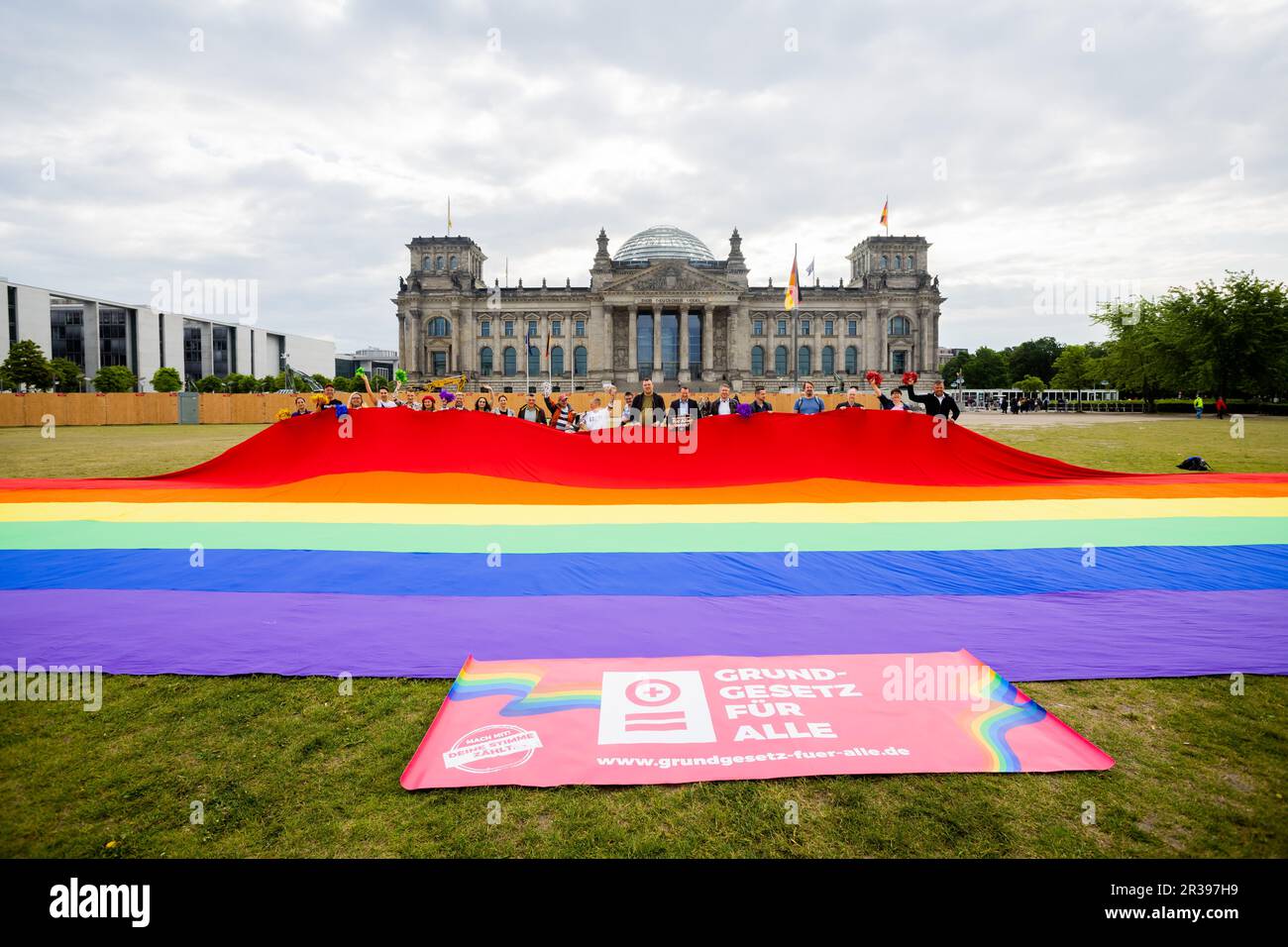 Berlin, Germany. 23rd May, 2023. Participants of an action of the ...