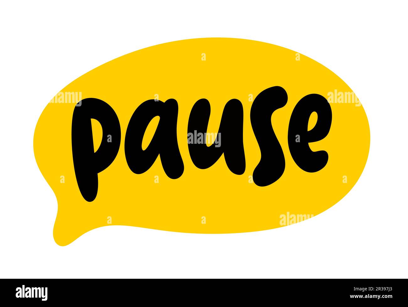 PAUSE speech bubble. Pause text logo icon. Funny Comic speech bubble ...