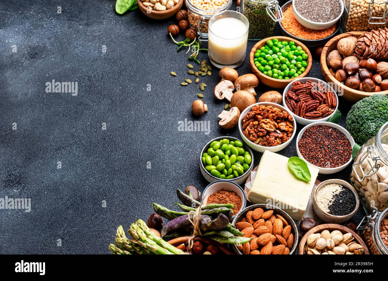 Vegan protein Plant based vegetarian food sources. Healthy eating, diet ...