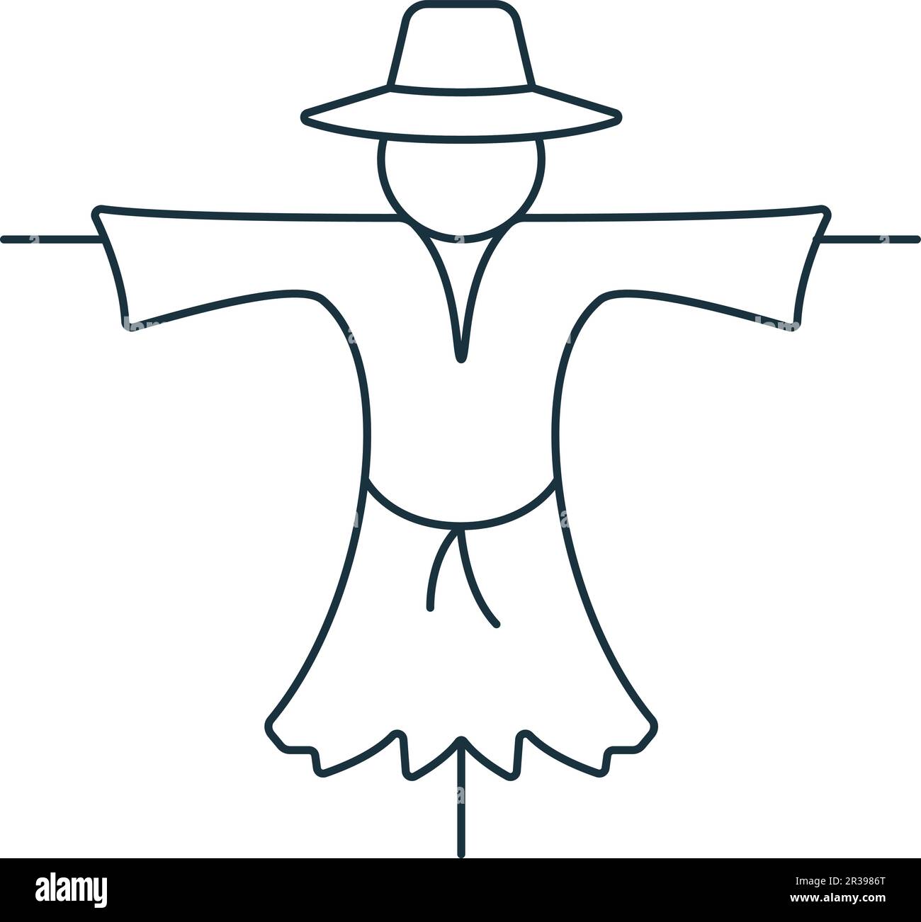 Simple Scarecrow Clip Art Black And White