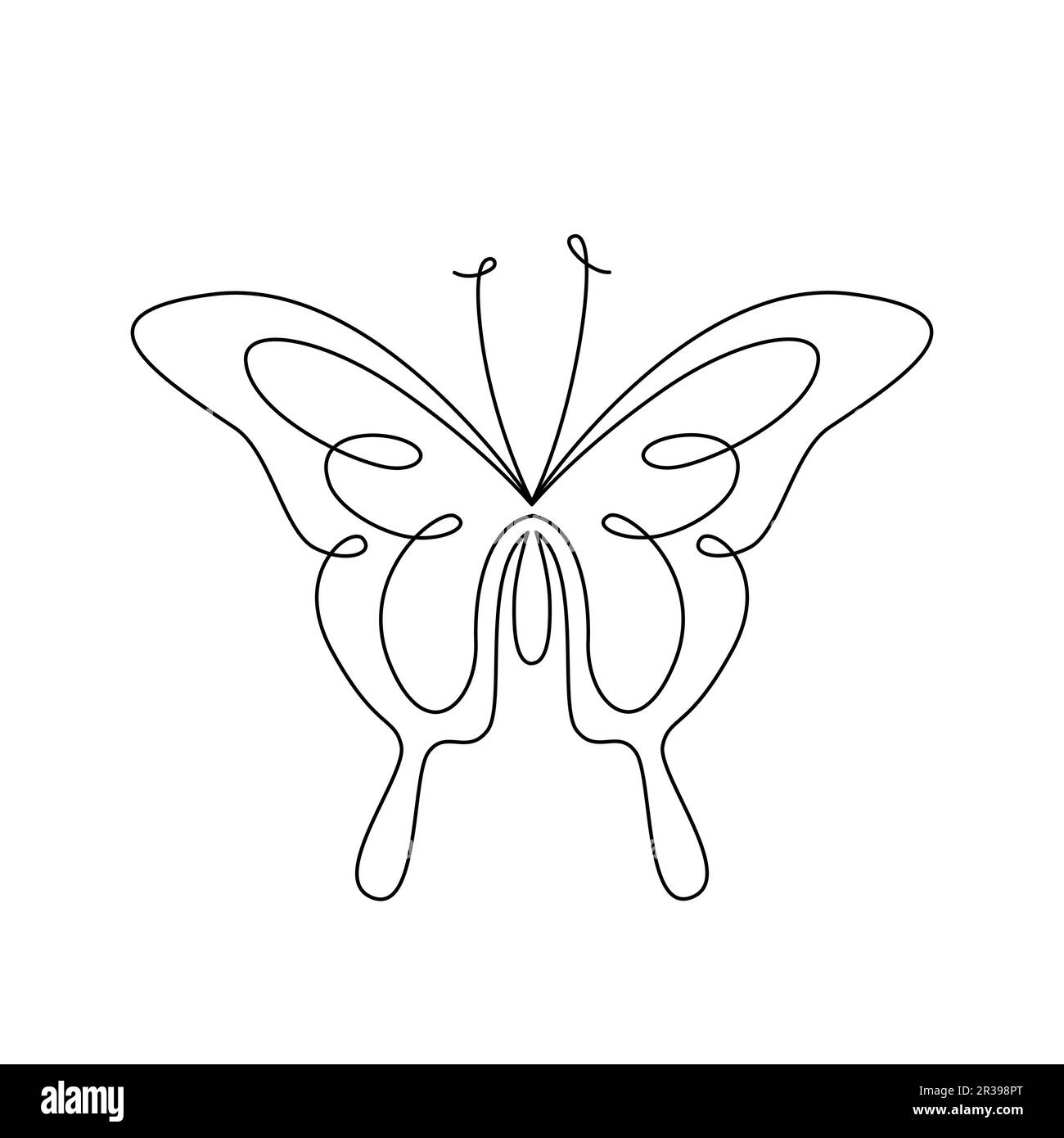 BUTTERFLY LINE ART. Vector butterfly. Continuous Line butterfly wings ...