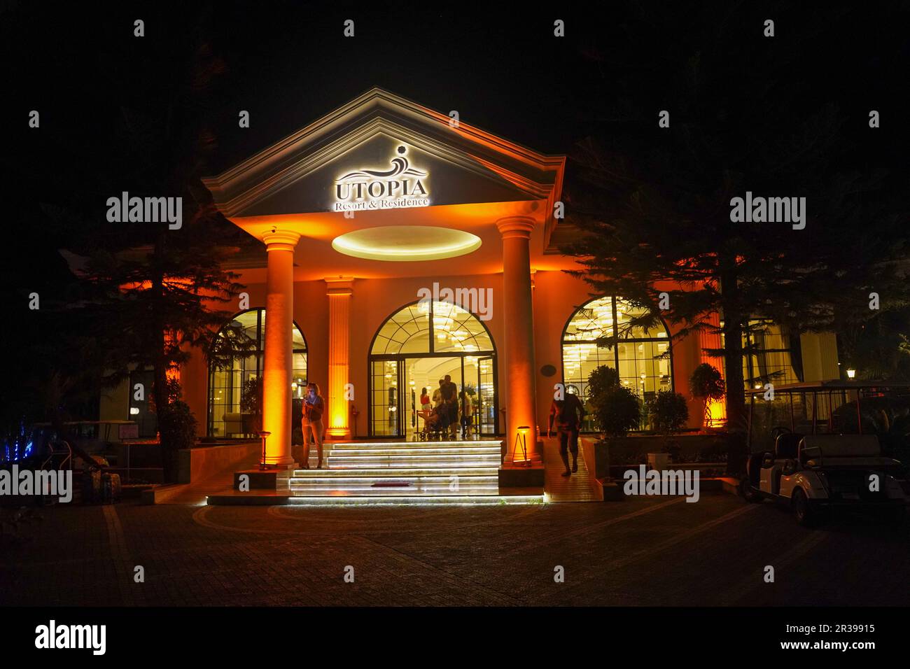 Alanya / Turkey - JUL 01, 2021: Hotel Utopia Resort and Residence night ...